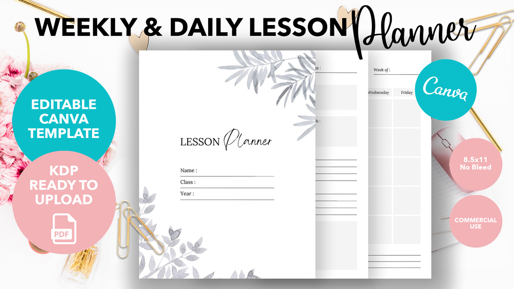 Canva Templates Weekly & Daily Lesson Teacher Planner