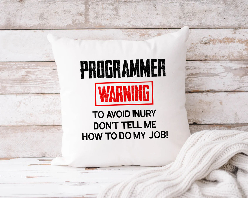 Programmer Warning Pillow