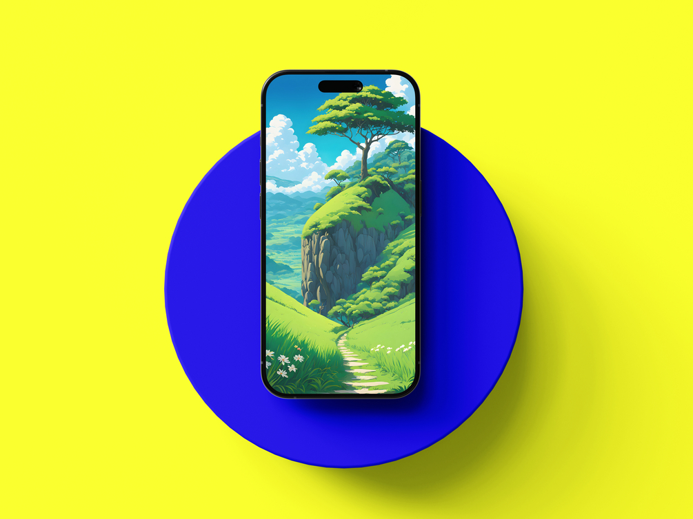 Stunning Anime-Style Mountain Path Phone Wallpaper 3