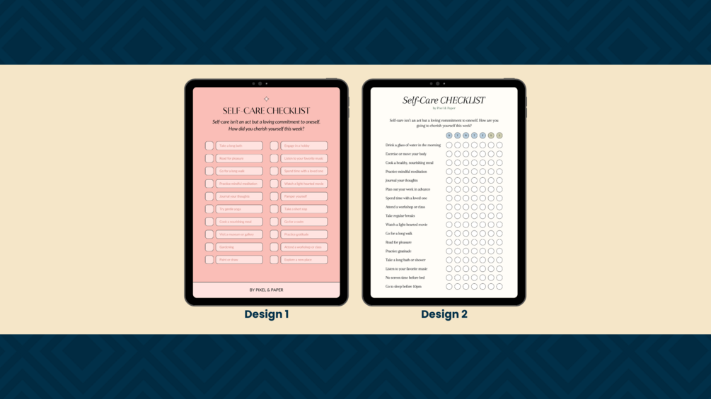 Digital Self-Care Checklists | Editable PDF