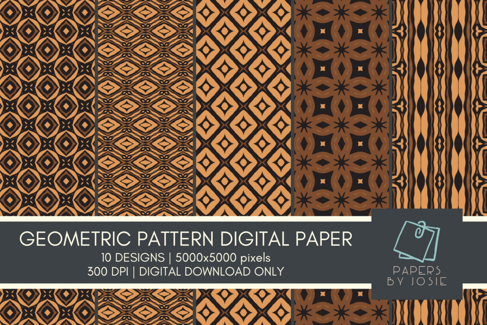 Brown Geometric Pattern Digital Paper