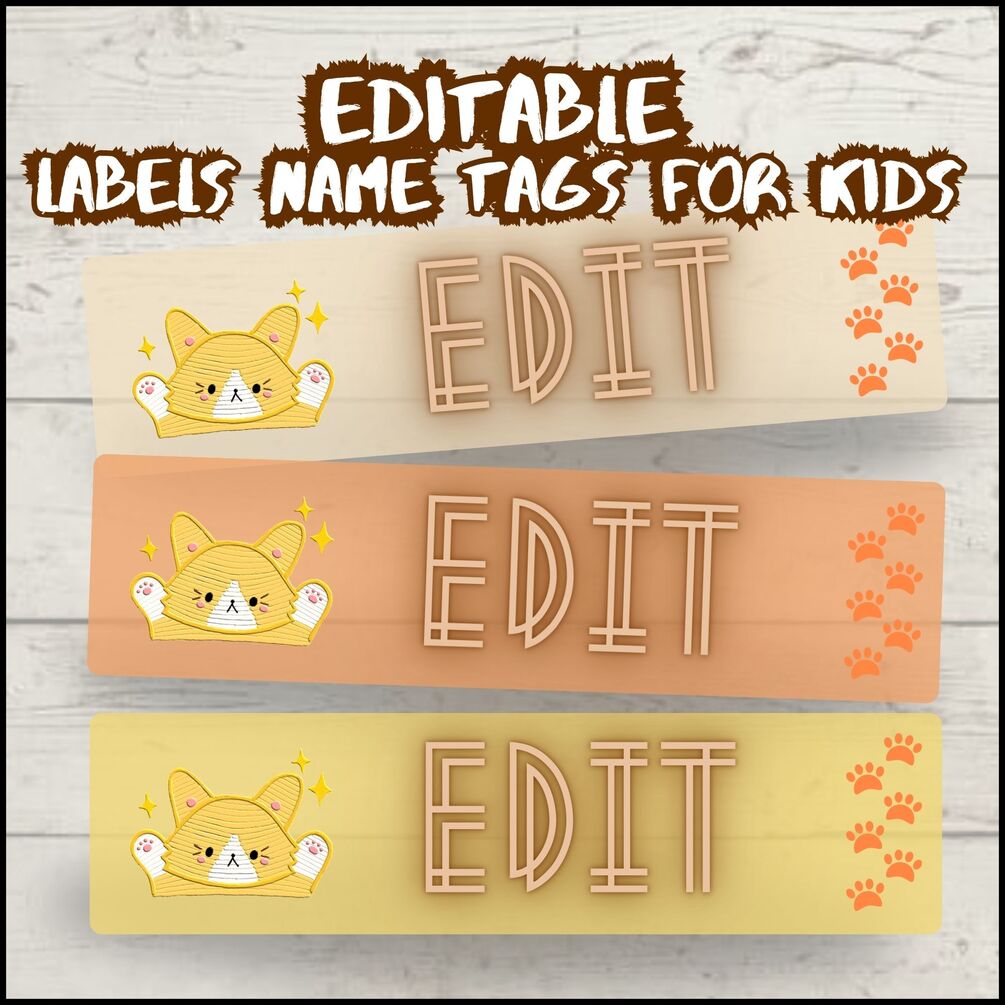 EDITABLE name tags for kids | Editable name tags and labels | Classroom ...