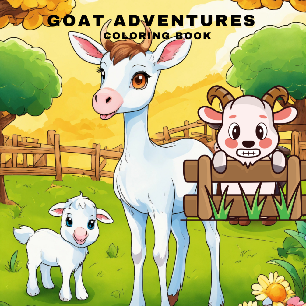 "Goat Adventures: A 30-Page Coloring Book for Kids and Adults"