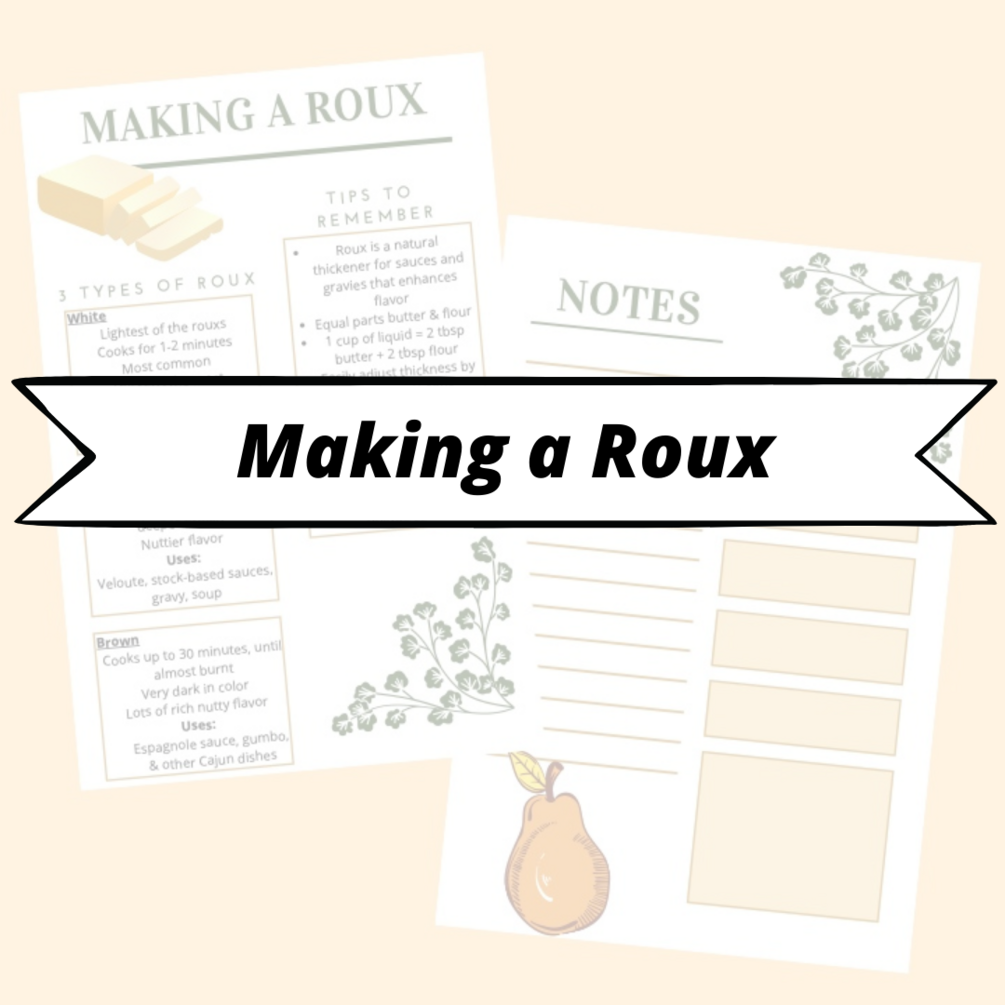 Making a Roux Worksheet - Digital Download