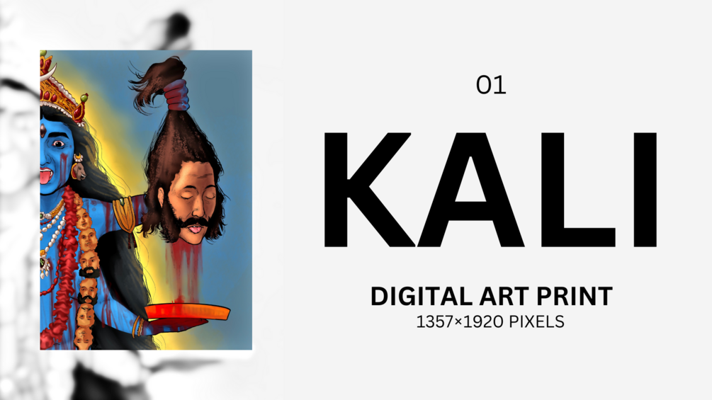 Kali - Raja Ravi Varma Recreation (Digital Print)