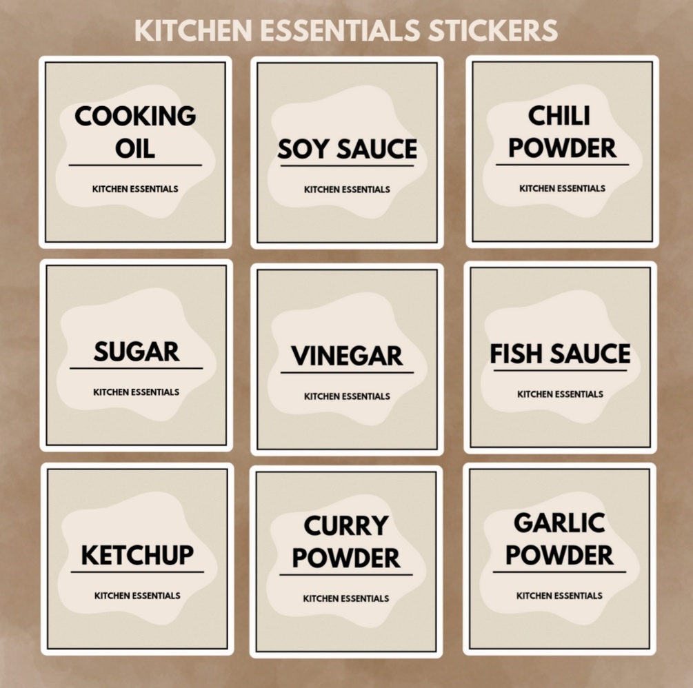 Pantry and Bathroom Essential Label