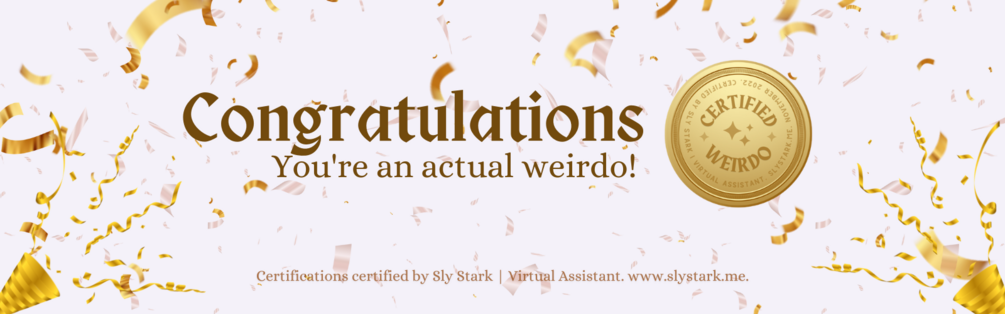 Weirdo Certifcation & Badge