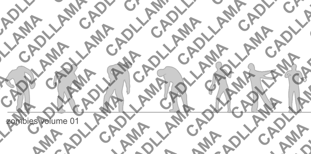 2D CAD Drawings of Zombies