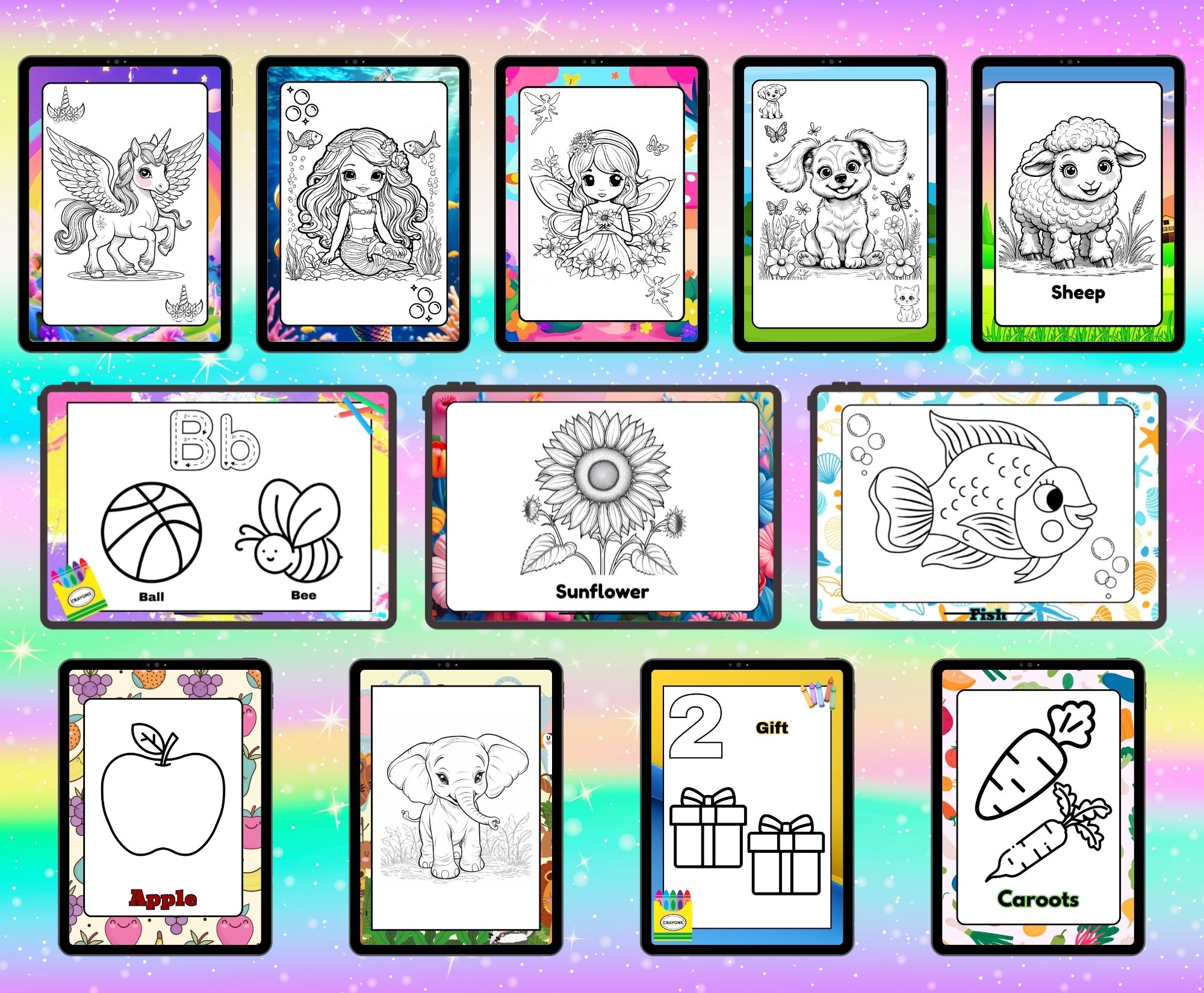 Affordable 12 Coloring Books Bundle for kids
