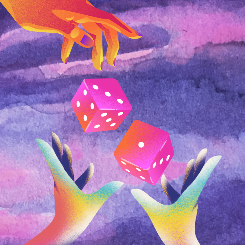 Digital Art Design : a Roll of Dice has been Made