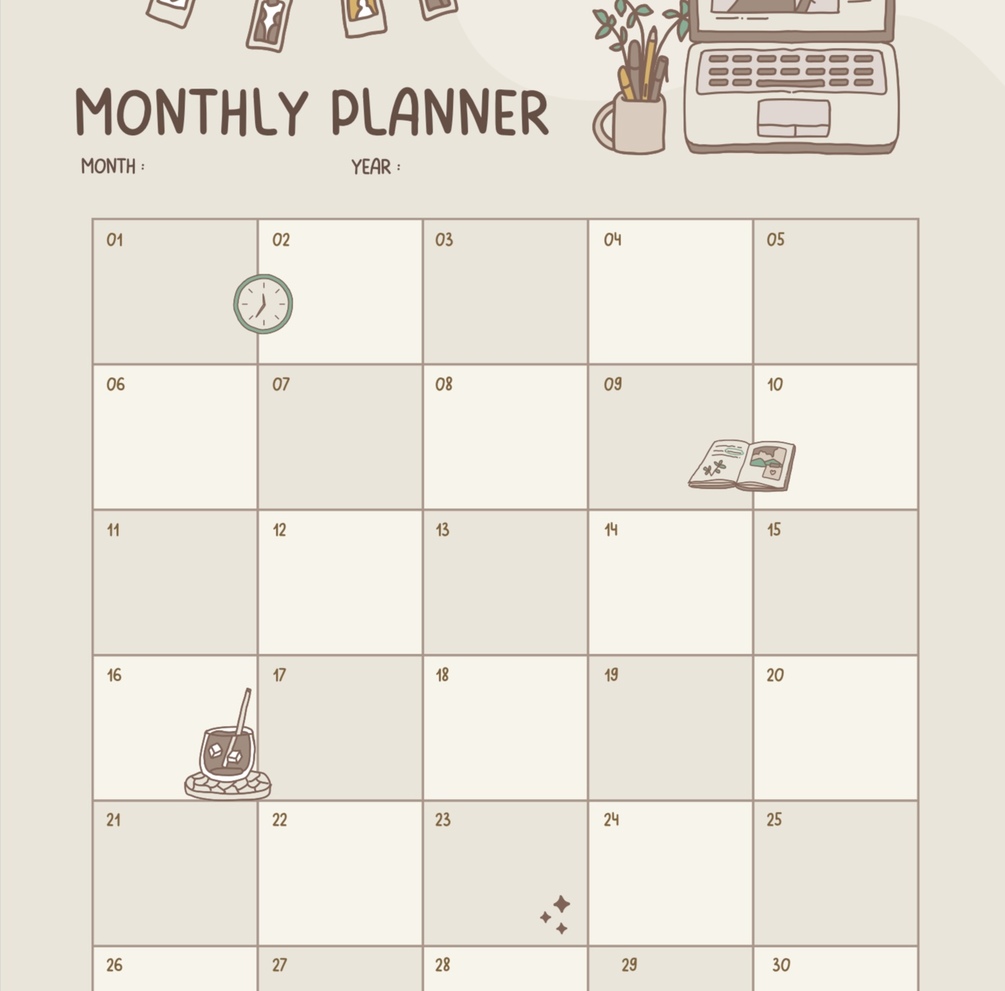 Mocha Mousse Planner Template