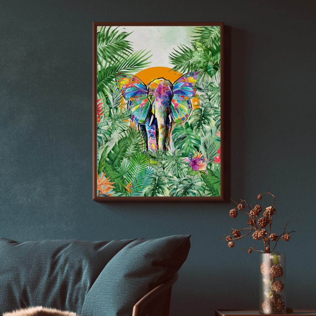 Elephant In Forest Wall Art Printables