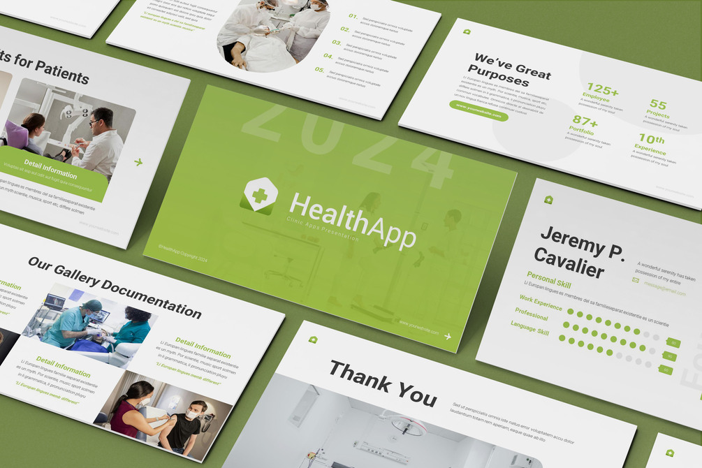 HealthApp - Free Clinic Apps Powerpoint Template