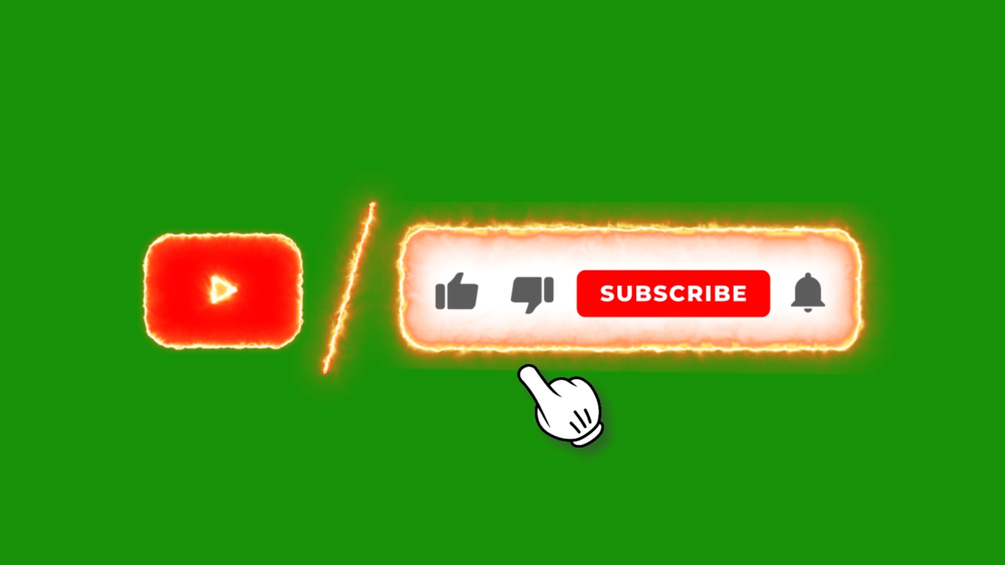 Animated YouTube Subscribe Button Green Screen with Glowing Fire