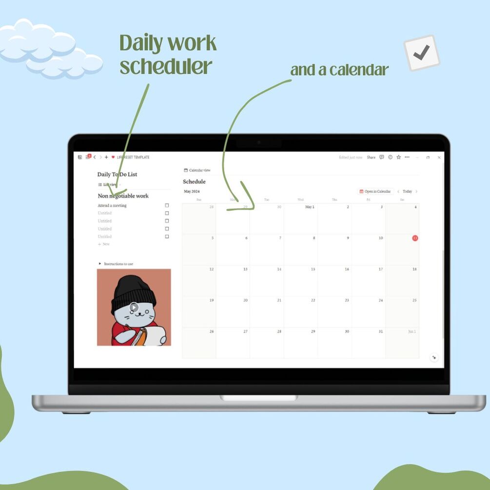 Life Reset Planner Template