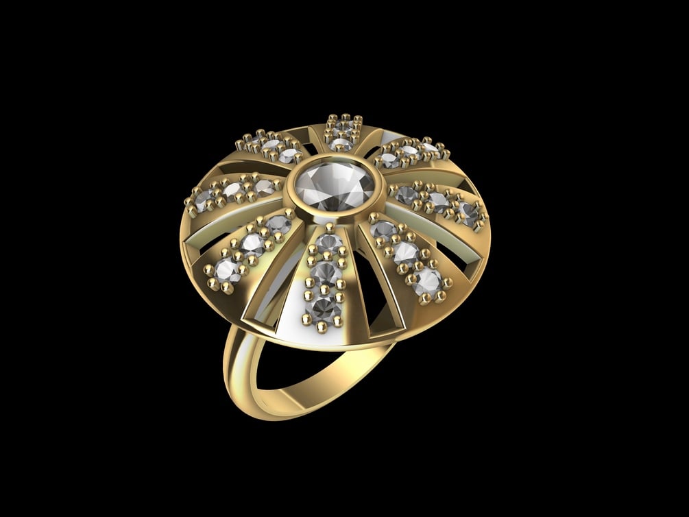 Designer Sun Rays Ring