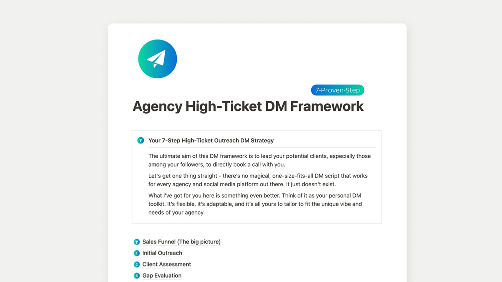 Agency High-Ticket DM Framework