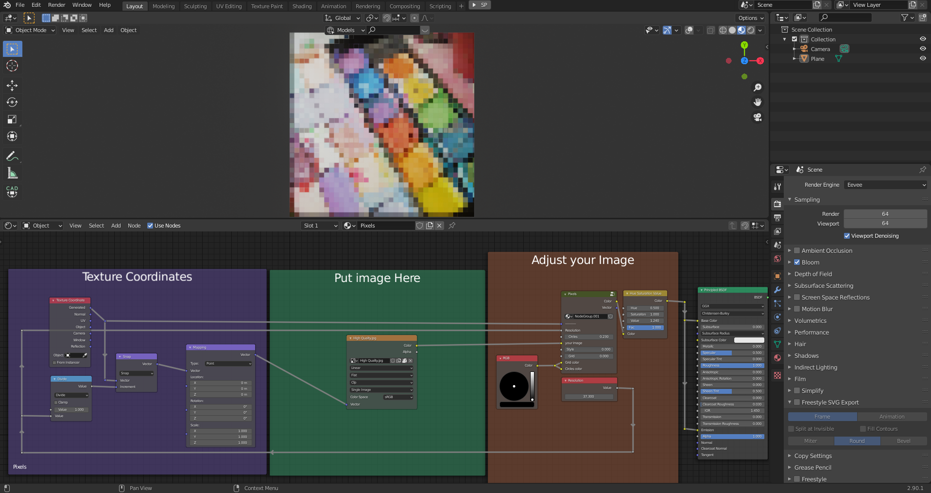 Pixels - Blender material