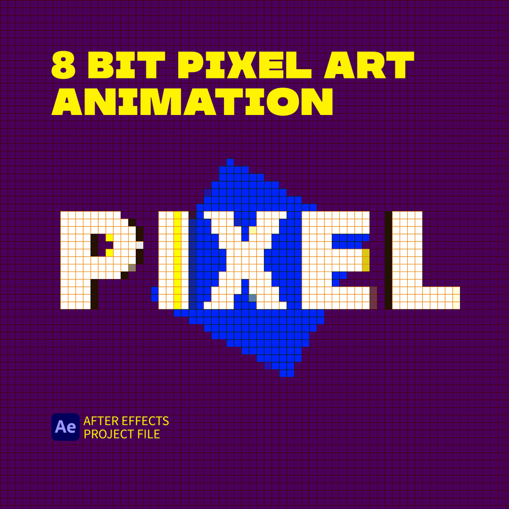 8 Bit Pixel Art Animation After Effects Project File