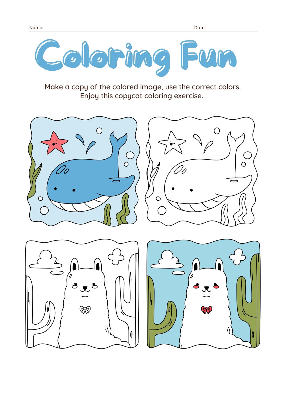 Animals Coloring Worksheet
