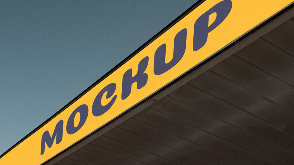 Gas station mockup outdoor billboard and banner mockup