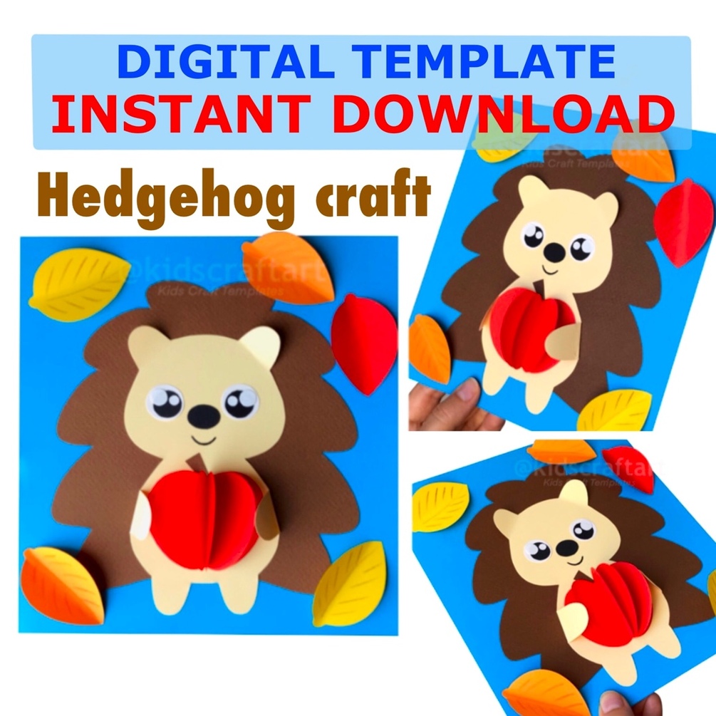 3D or 2D Fall Hedgehog Craft Autumn Forest September Ottober Crafts ...