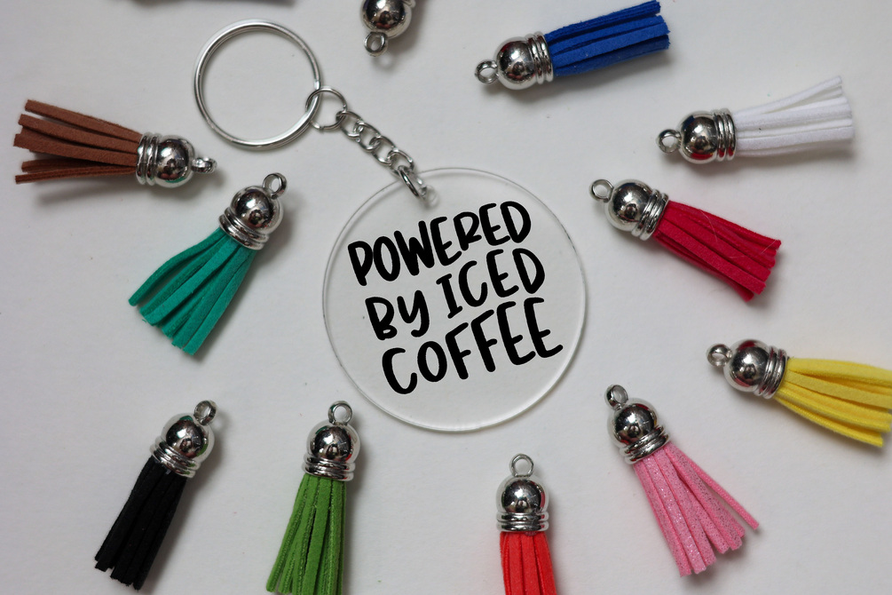 Powered By Iced Coffee Keychain
