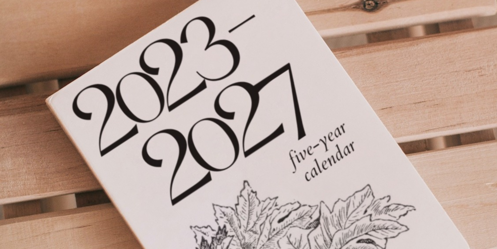 Five-Year Calendar 2023-2027 - Botanical Minimalist (Vintage) - A4