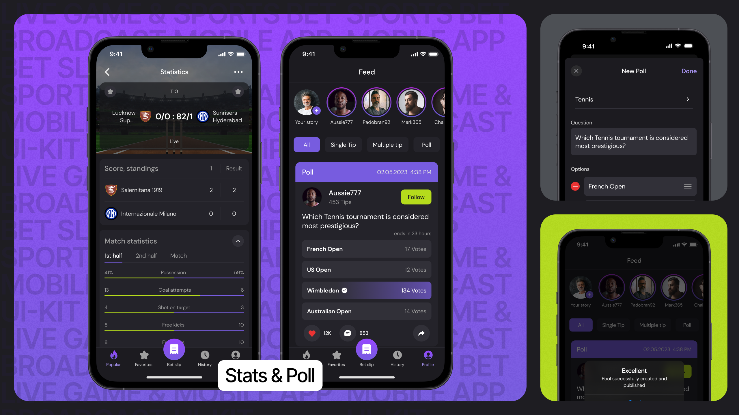 Sports bet mobile app UI Kit — Figma templates & iOS design components
