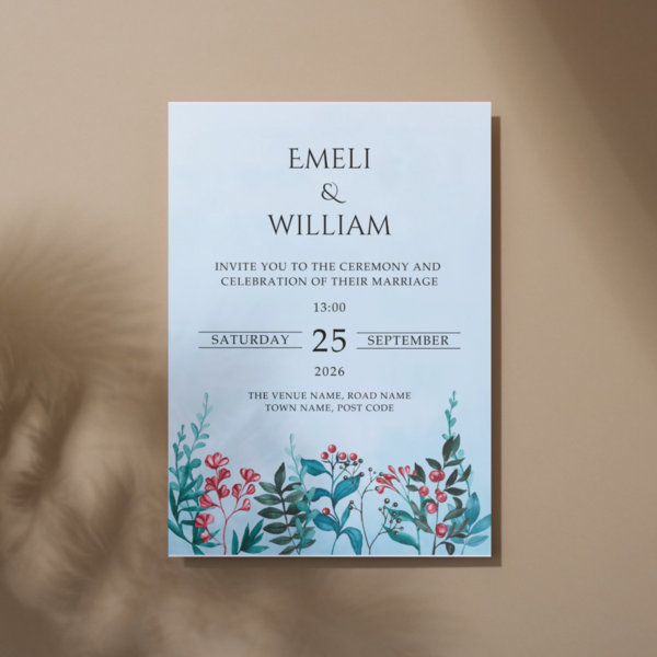 Customizable Wedding Invitation Card