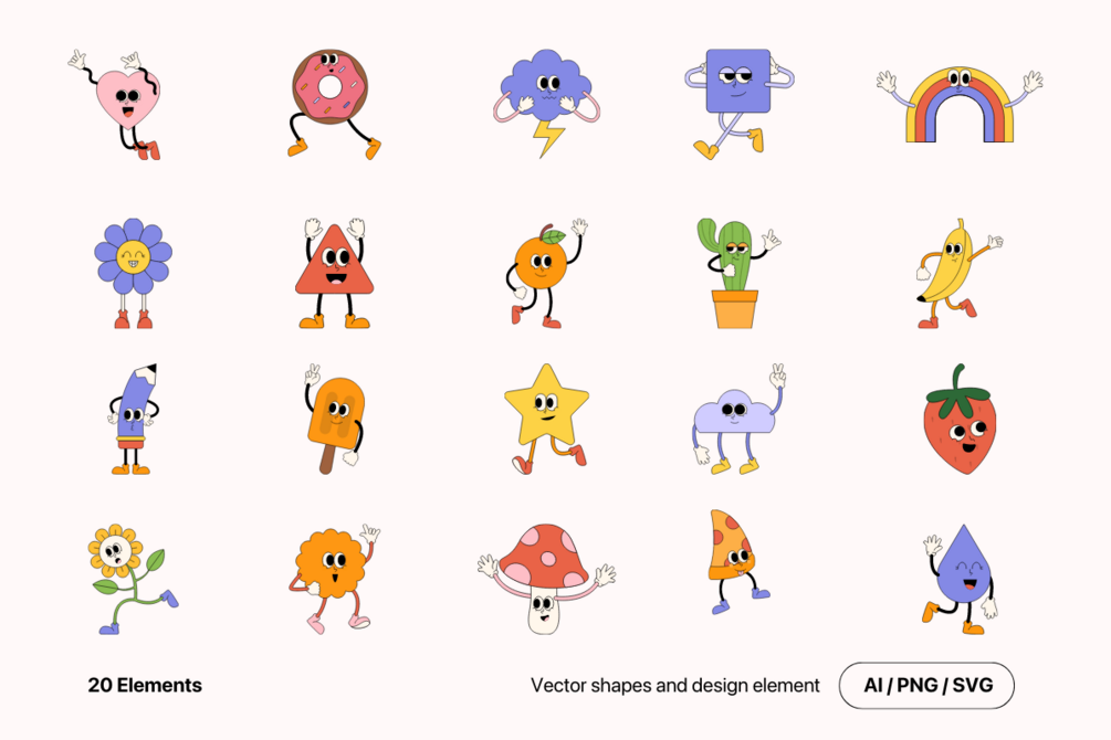 Anthropomorphic Illustration Set