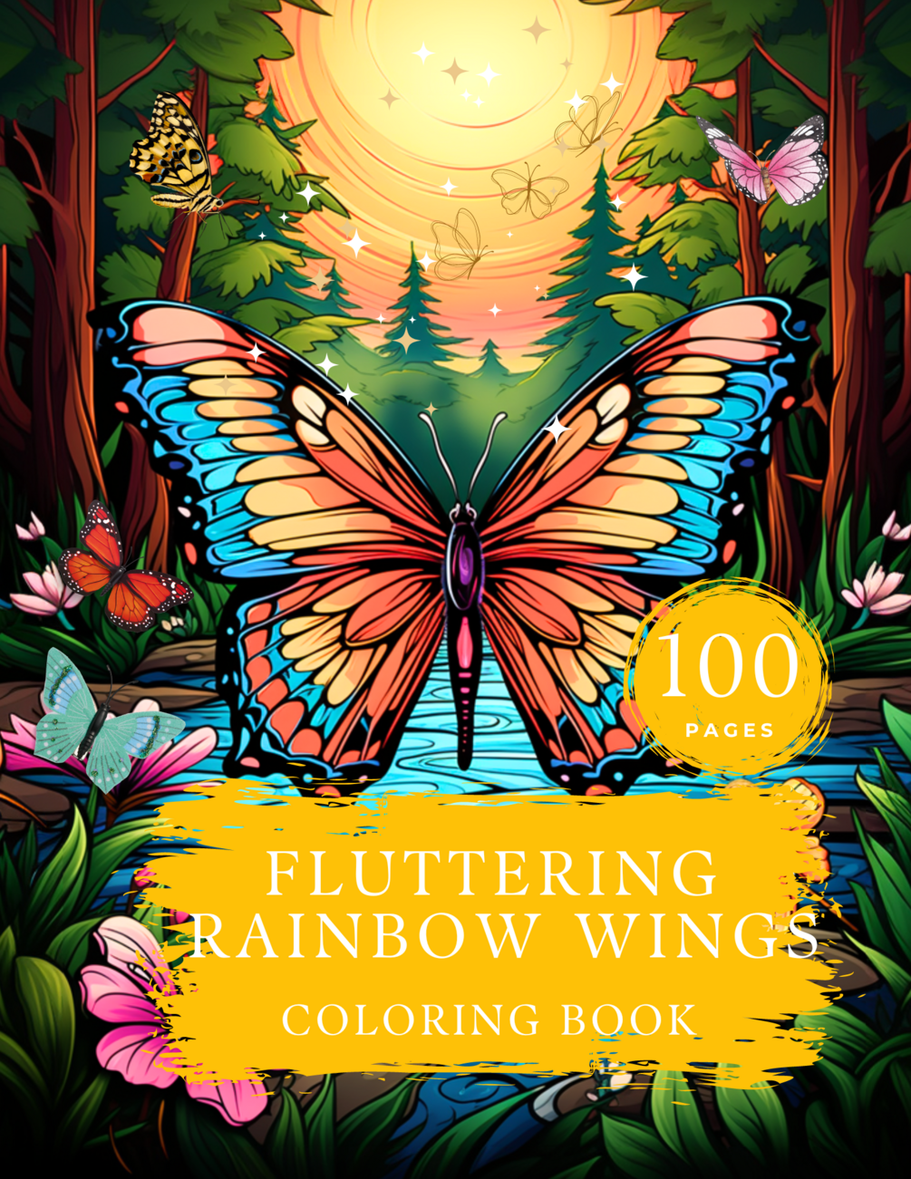 Fluttering Rainbow Wings Coloring Pages