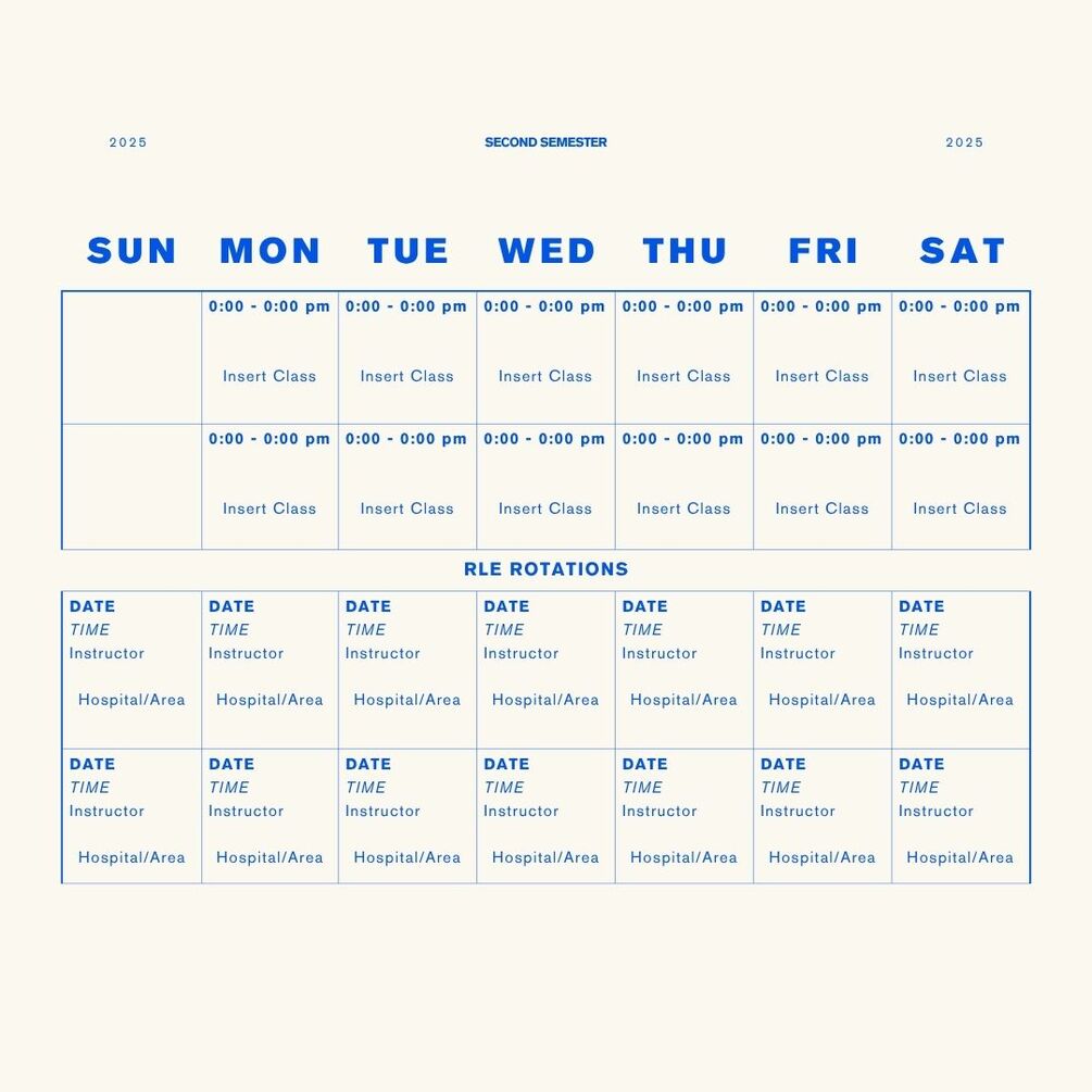 Minimalist Class Schedule (+ Nursing Related Learning Experience RLE ...