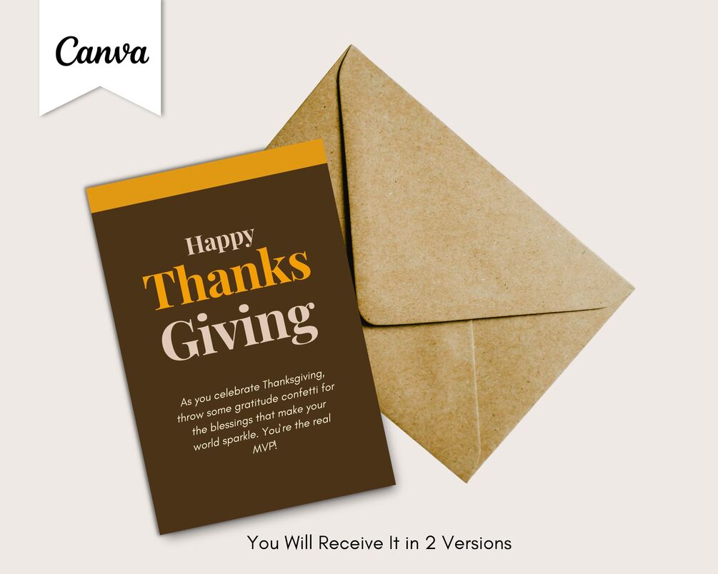 Happy Thanksgiving Digital Greeting Cards | Edit in Canva | DYI Holiday ...