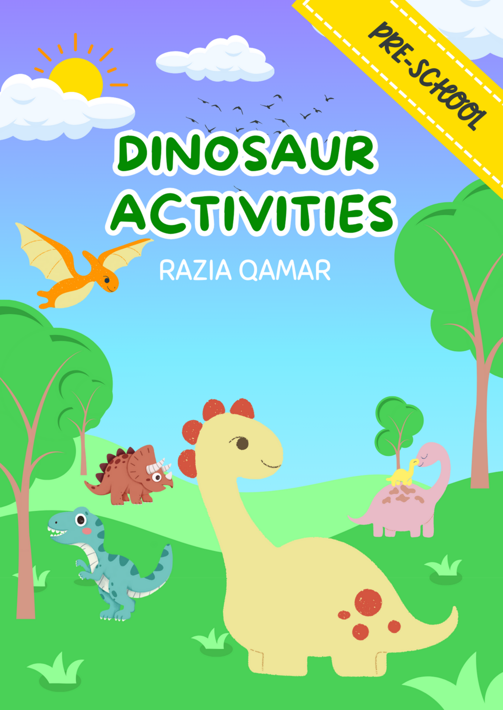 Dinosaur Preschool Activity Book For Kids Ages 3-5:Cute dino fun ...