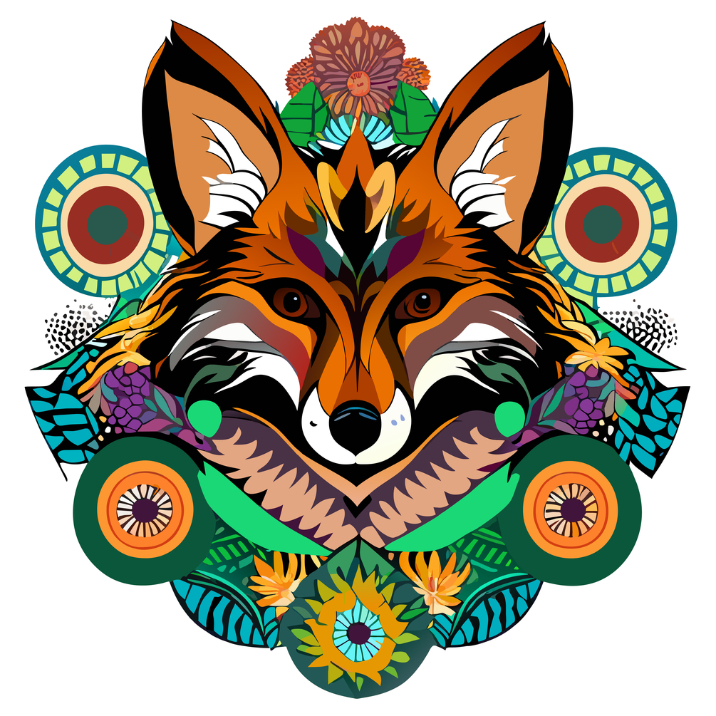 Fox Mandala Illustration Vector #01