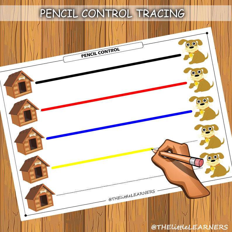 Pencil control tracing activity for preschoolers