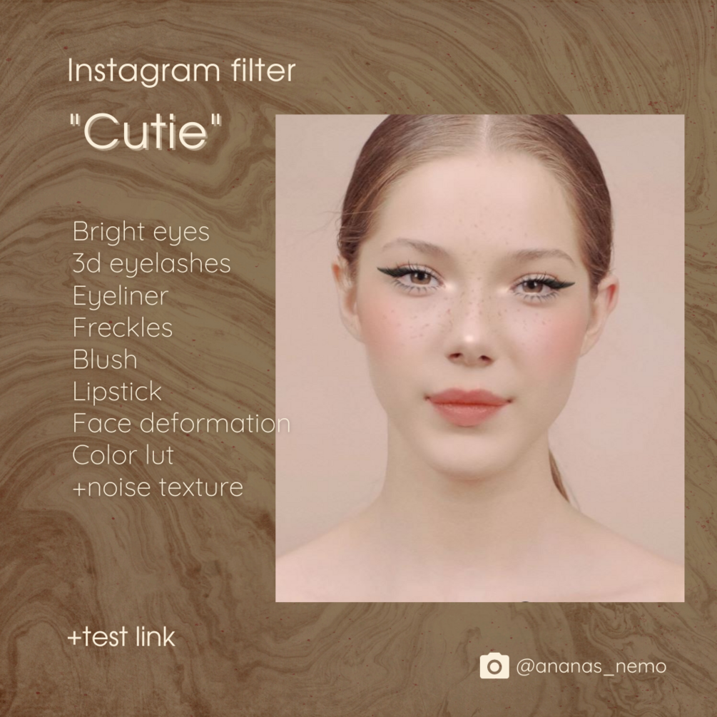 Cutie makeup Spark AR Instagram Filter