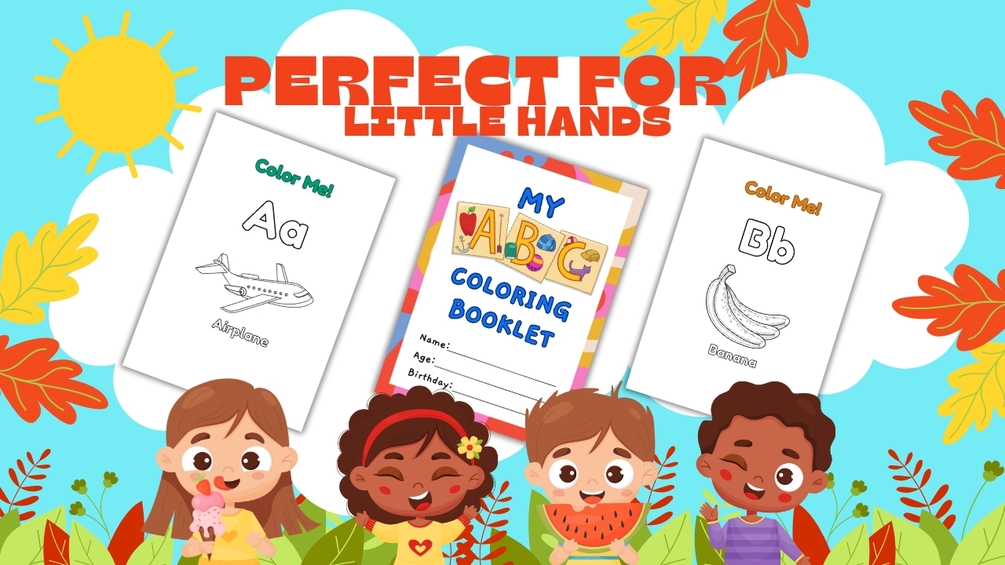 Pink Cute My ABC Coloring Booklet Worksheet