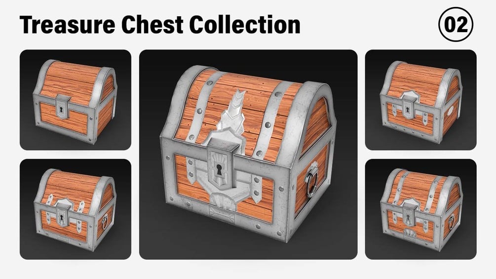 Low Poly Treasure Chest Collection - Set 2