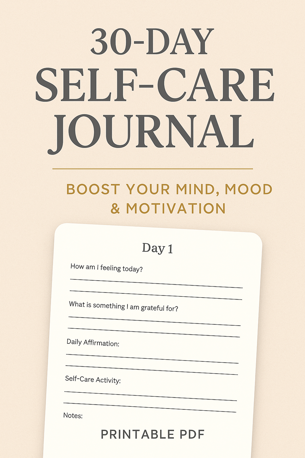 30-Day Self-Care Journal