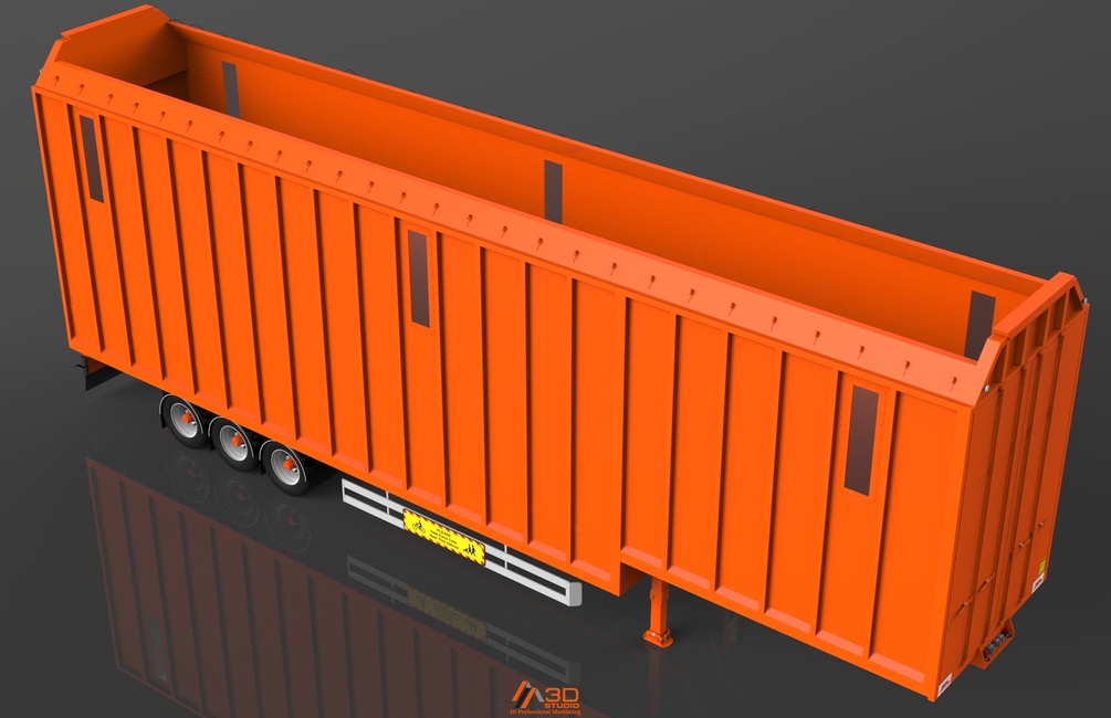 3D SDC Box Van Trailer Model