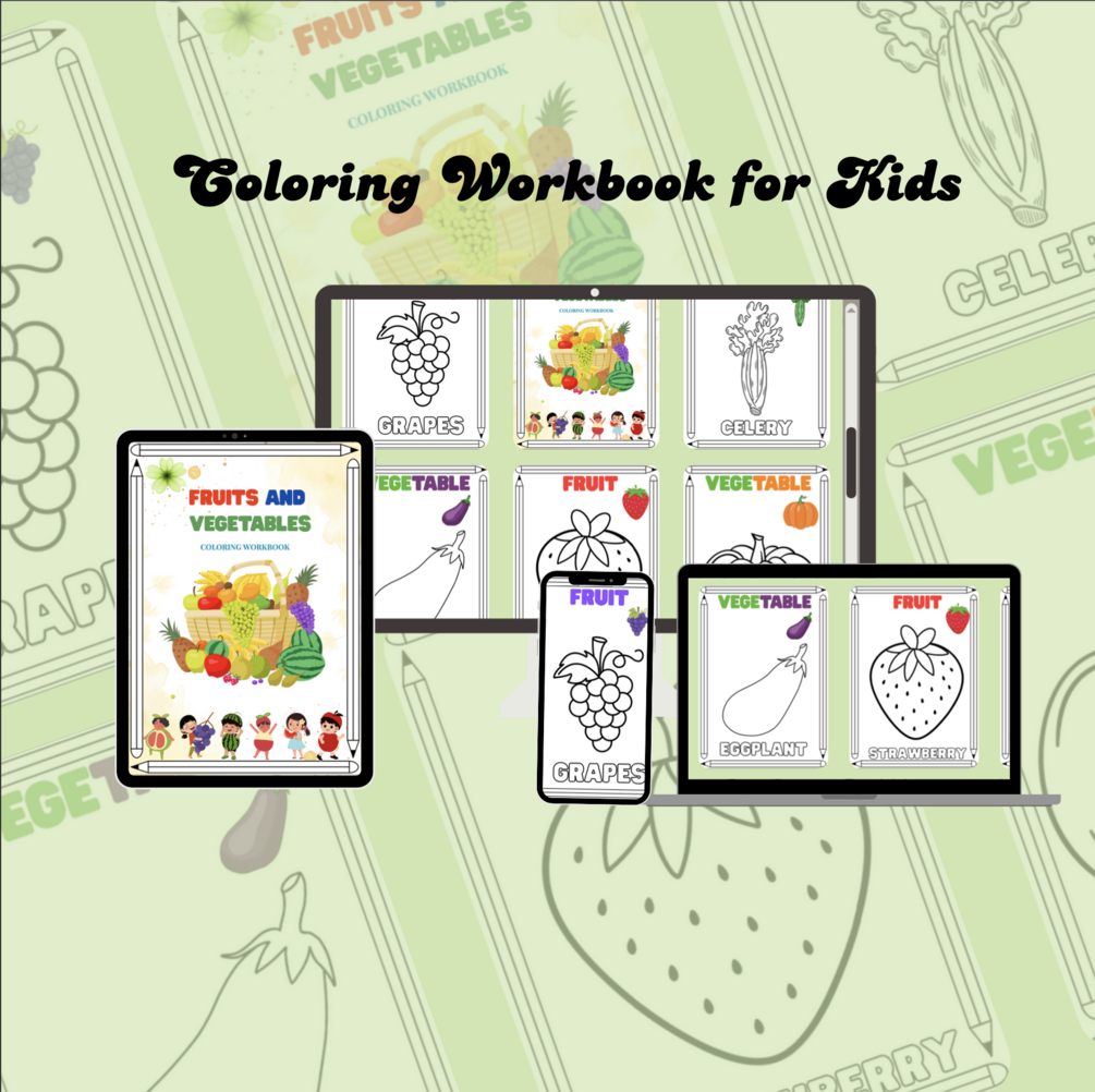 Fruits and Vegetables Coloring Workbook
