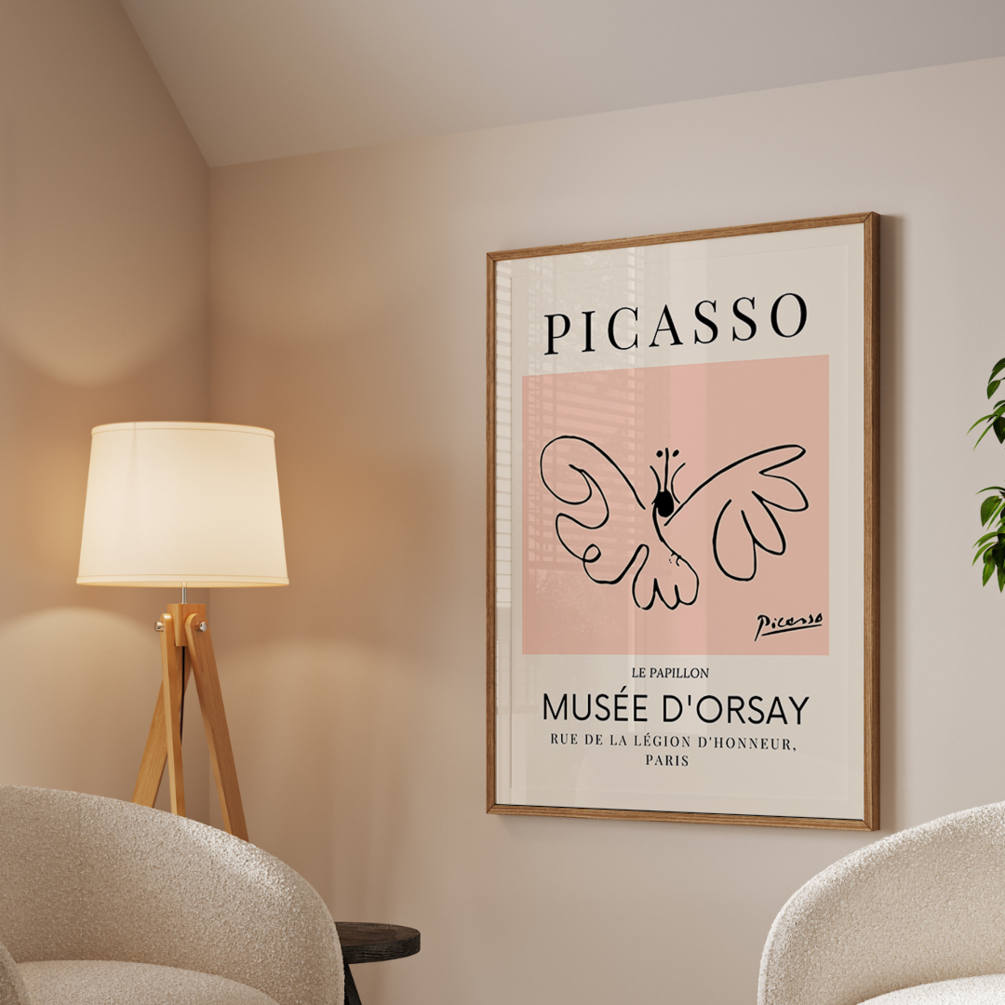 Picasso Wall Art Print, Picasso Butterfly Wall Art Pint, The Butterfly ...