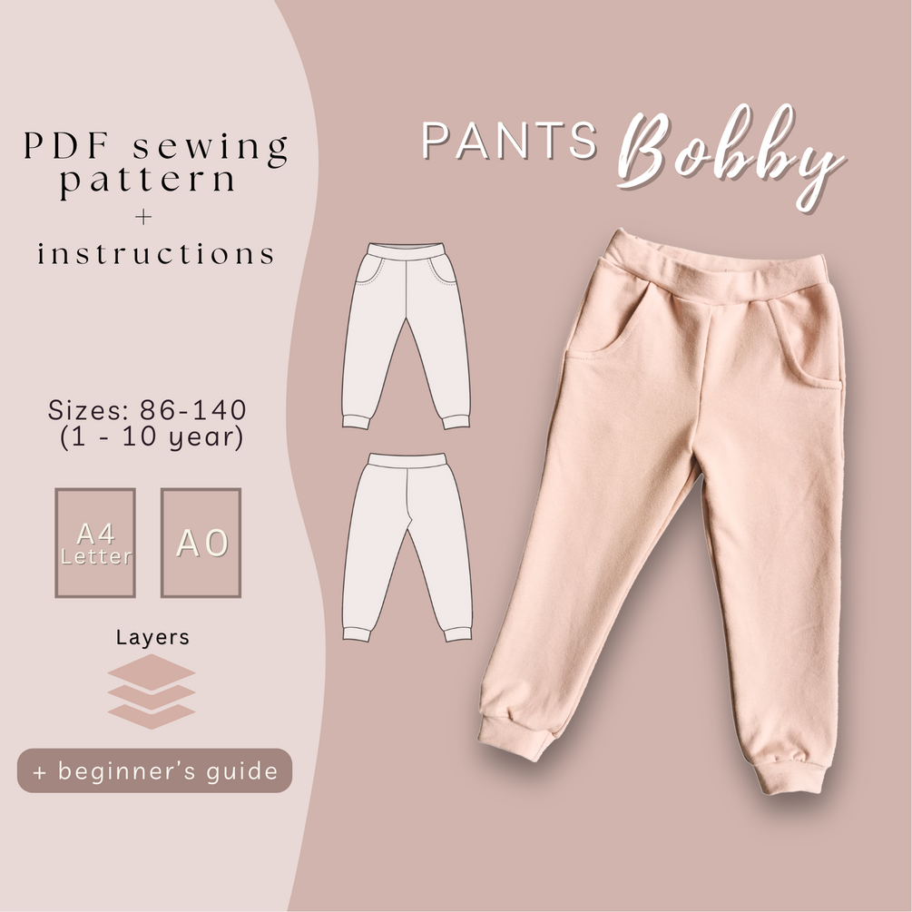 Pants with Pockets Sewing Pattern for Kids, Download Easy Printable ...