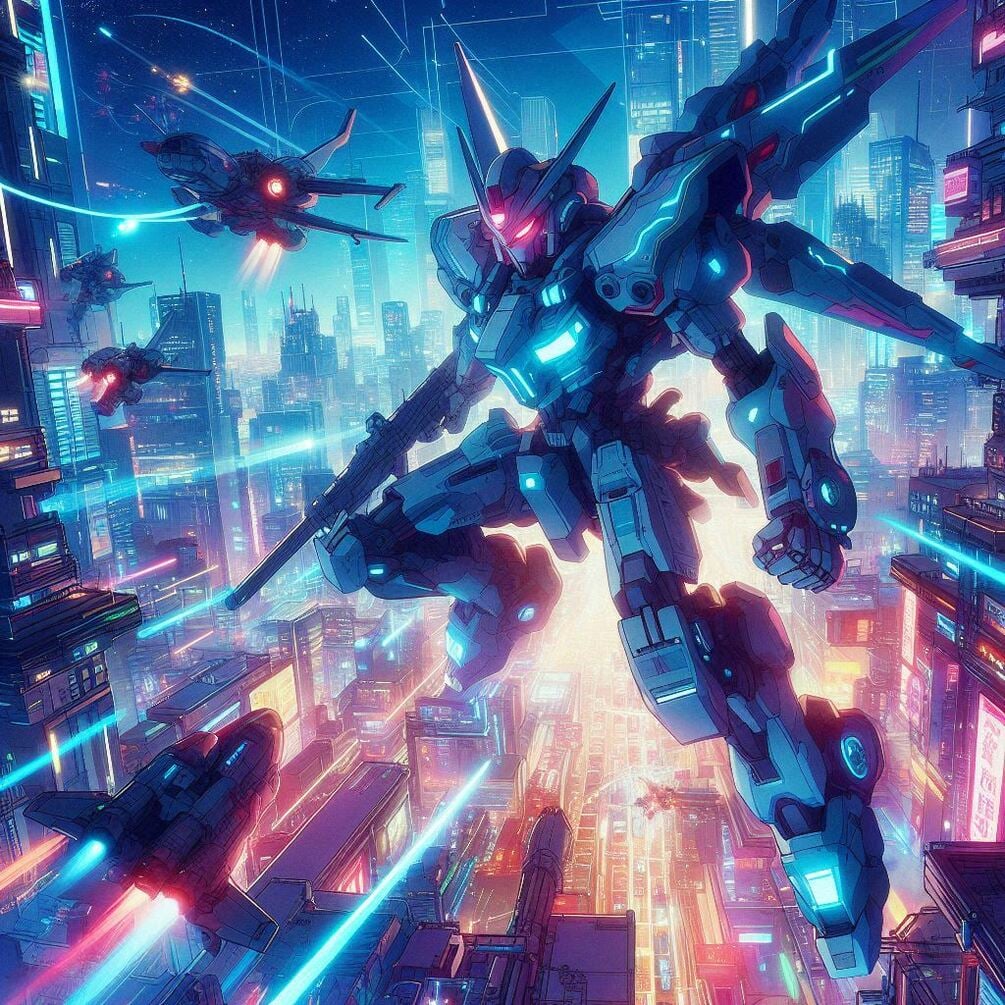 Cybernetic Clash: A Futuristic Battle in Anime_Mecha City 🤖🌃