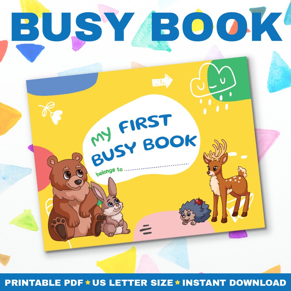 Quiet book, Printable Toddler busy book, montessori materials preschool ...