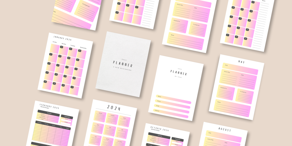 Colorful Study Planner Template 2024