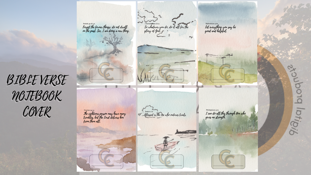 6 Bible Verses Aesthetic Notebook Cover