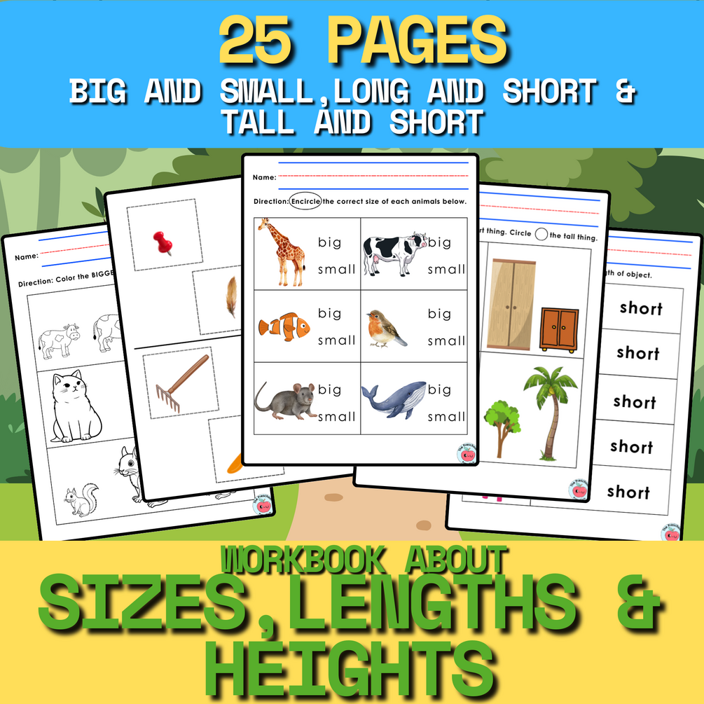 PRESCHOOL WORKBOOK - SIZE, LENGTH, HEIGHT